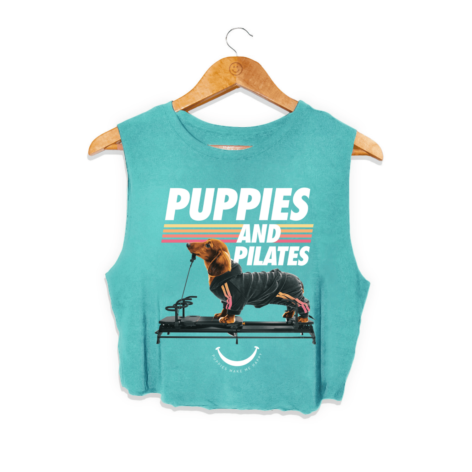 Puppies & Pilates Crop Top | Present for Dog Moms & Yoga Lovers