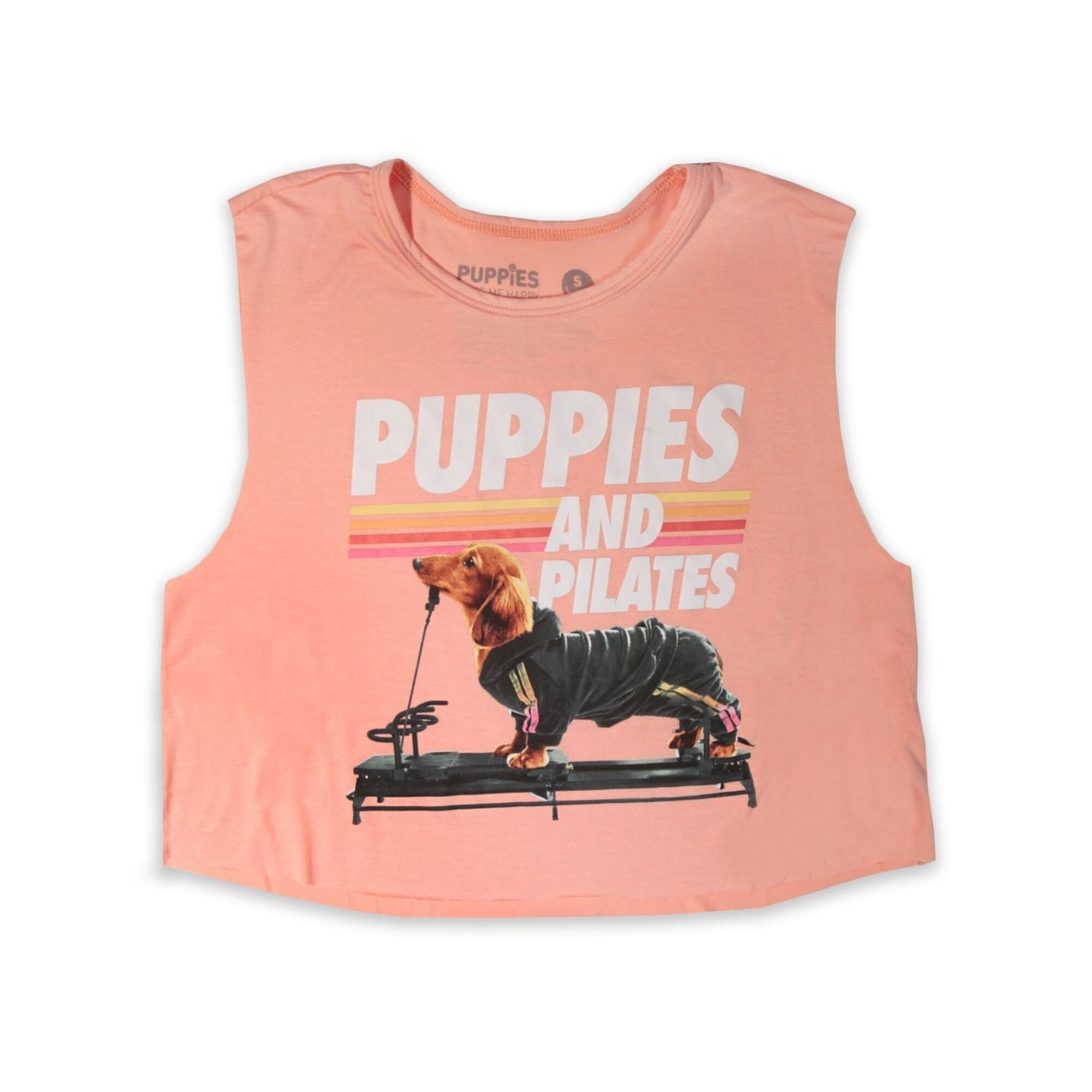Puppies & Pilates Crop Top | Present for Dog Moms & Yoga Lovers